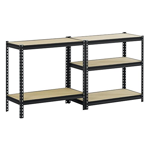 Edsal URWM184872BK Black Steel Storage Rack, 5 Adjustable Shelves, 4000 lb. Capacity, 72" Height x 48" Width x 18" Depth