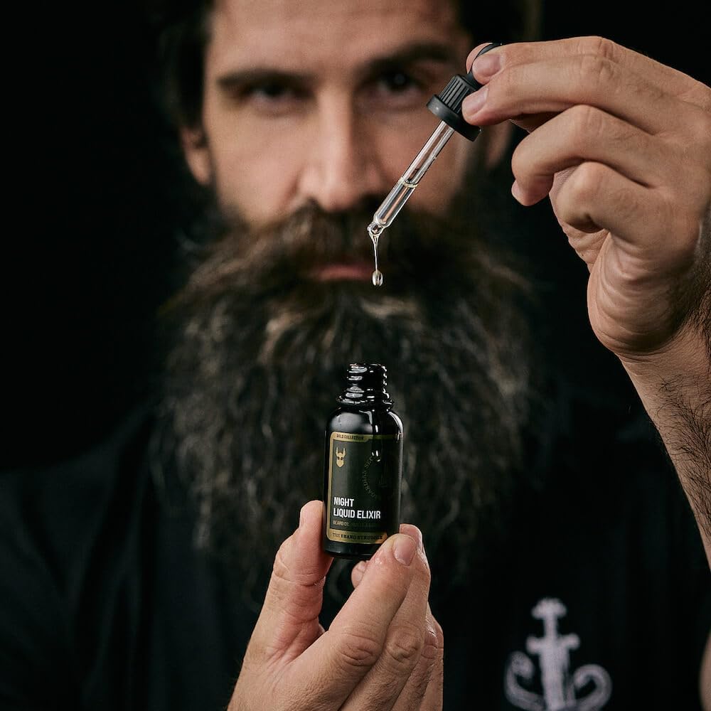 The Beard Struggle - Day Liquid Tonic Beard Oil - Silver Collection (Viking Storm) - Beard Oil for Men - Moisturize, Softens Hair, Reduces Itch - Day Time Beard Growth Oil (1 Fl oz)