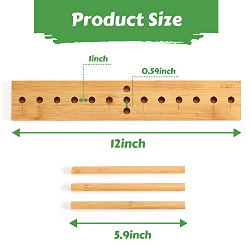 Ackitry Bamboo Extended Bow Maker for Ribbon for Wreaths, Ribbon Bow Maker with Twist Ties and Instructions for Creating Gift Bows, Hair Bows, Corsages, Christmas Holiday Wreaths, Various Crafts