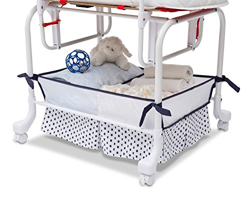 Delta Children Smooth Glide Bedside Bassinet - Portable Crib with Lights, Sounds and Vibrations, Marina