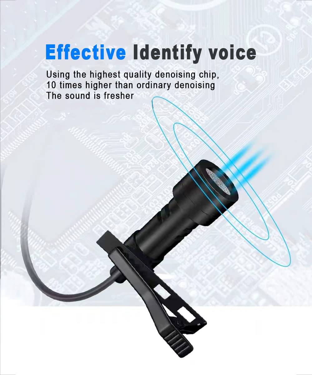 PewAs for USB Professional Lavalier Microphone for PC, Computer, Mac, Laptop, YouTube, Skype, Recording, Podcasting, Gaming Lavalier Microphone 【9.8ft】