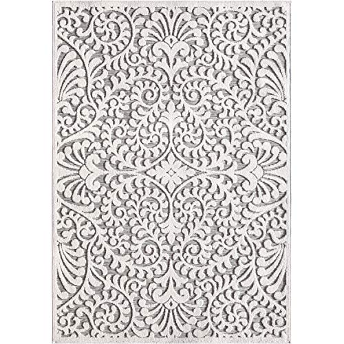 My Texas House by Orian Bluebonnets Area Rug, 5'2" x 7'6", Natural/Gray