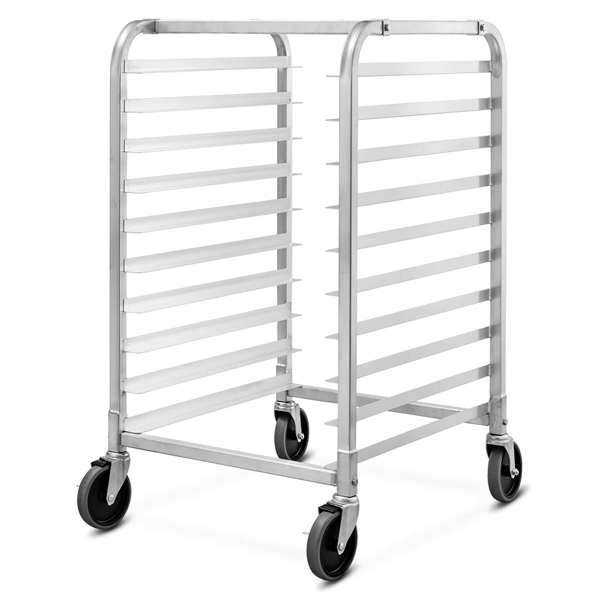 PETSITE 10 Tier Sheet Pan Rack, Commercial Aluminum Full & Half Bun Pan Bakery Rack with Brake Wheels for Restaurant Home KitchenâŚ
