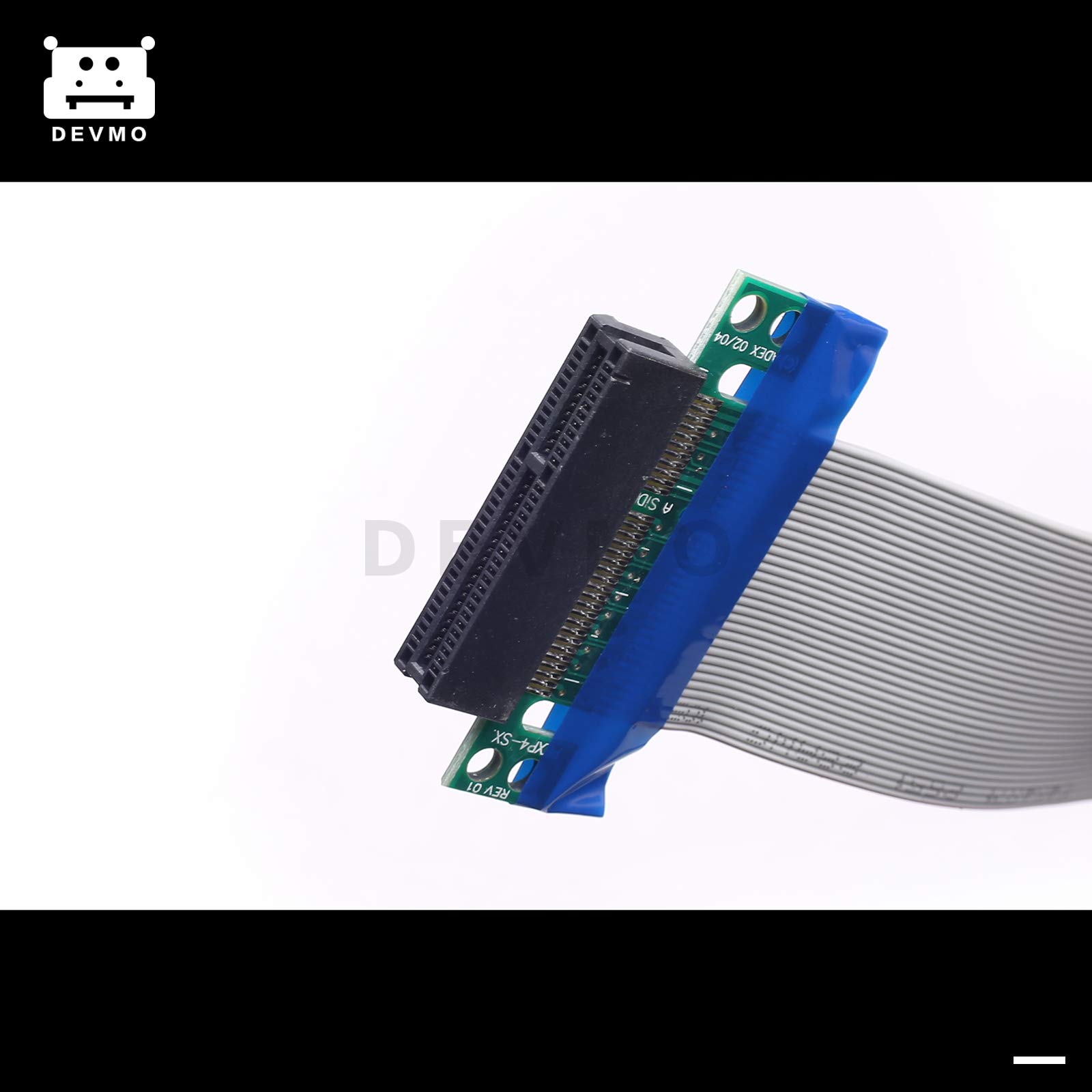 DEVMO PCI-Express 4X Riser Cable Premium PCI-E Port Extension Extender Card 19CM