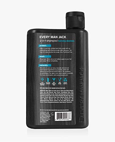 Every Man Jack 13.5 Ounce 2-in-1 Anti-dandruff Shampoo + Conditioner - Eucalyptus (twin Pack), 27 Fluid Ounce
