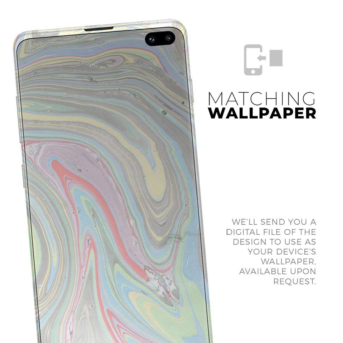 DesignSkinz Marbleized Swirling Colors v2 Protective Vinyl Decal Wrap Skin Cover Compatible with The Samsung Galaxy S20 (Screen Trim & Back Glass Skin)