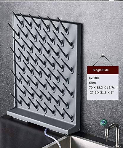FSYD Black 52 Pegs Lab Supply Drying Rack, Pegboard Bench-top/Wall-Mount Laboratory Glassware 52 Detachable PegsLab Drying Draining Rack Cleaning Equipment