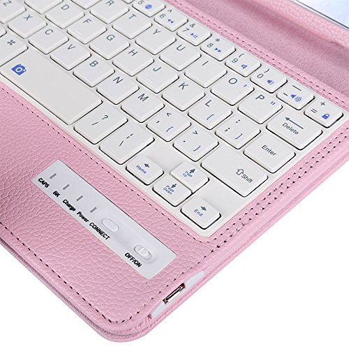 eoso iPad Cover for iPad Mini, keboard Case with Removable Bluetooth Keyboard for iPad Mini 1/2/3/4/5 (for iPad Mini,Pink)