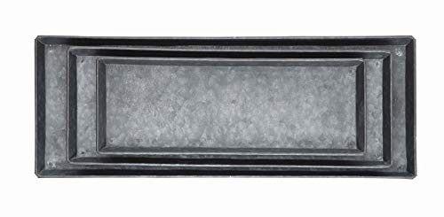 Creative Co-op DA4168 Decorative Rectangle Zinc Trays (Set of 3 Sizes)