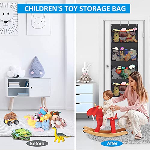 BUZOOLA Over Door Stuffed Animal Storage for Stuffies, Toys and Stuffed Animals and Other Soft Sundries,Door Organizer Storage
