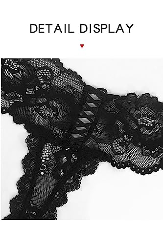 Banamic Thongs for Women Seamless Underwear Lace Panties Thong