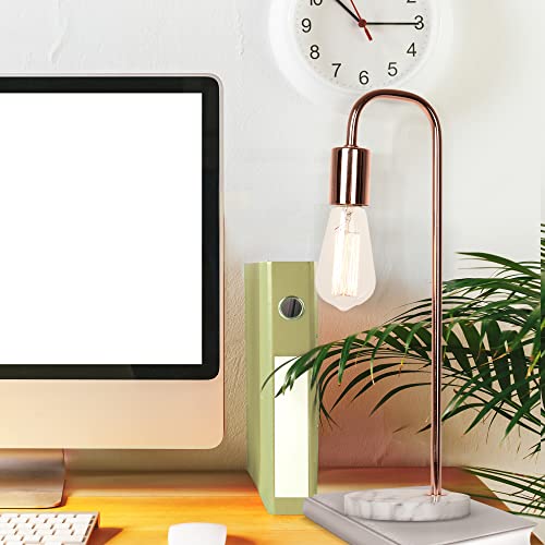 Catalina 20458-001 Modern Minimalist Sleek Faux Marble Table Lamp, 19", Rose Gold