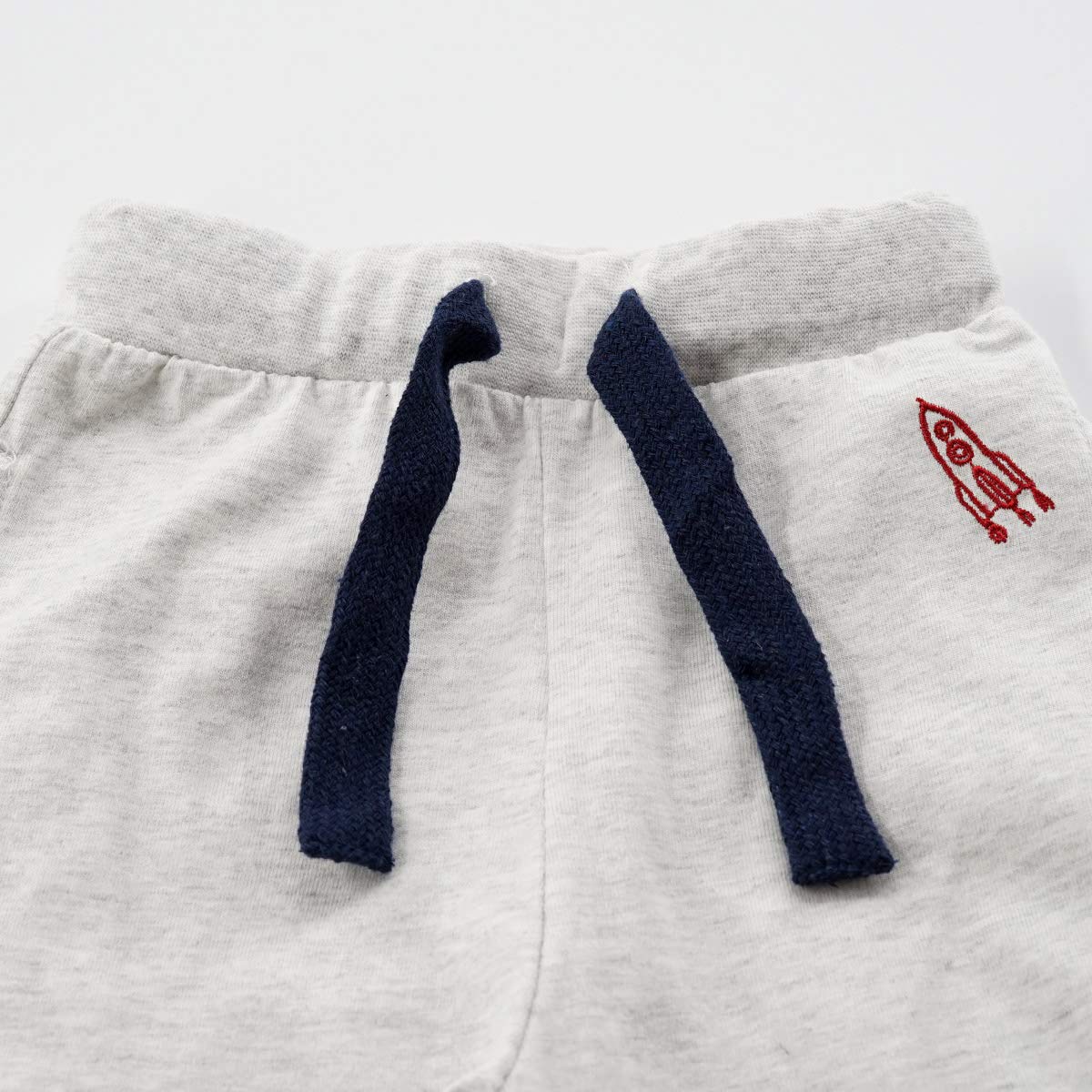 QGAKAGO Toddler Baby Boys Girls Active Jogger Pants Cotton Pure Color Rocket Sweatpants with Drawstring 1-6T (18-24 Months,2 Pack(Light Grey+Red))