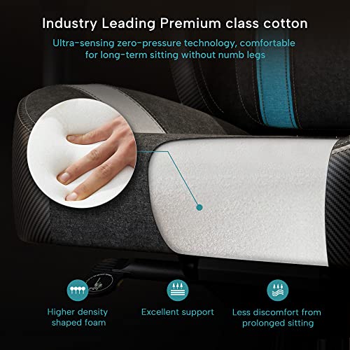 EUREKA ERGONOMIC Python Gaming Chair, Computer Gamer Chair with Lumbar Support, High Back Office Chair 4.7in Seat Thicker Cushion, Most Comfortable Home Office Chair for Back Pain Women, Men(Blue)