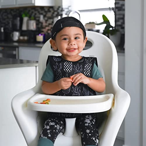 BapronBaby Pineapple Monochrome Bapron - Soft Waterproof Stain Resistant Bib - Machine Washable - 6m - 5yr - (Sz Baby/Toddler 6m-3T)