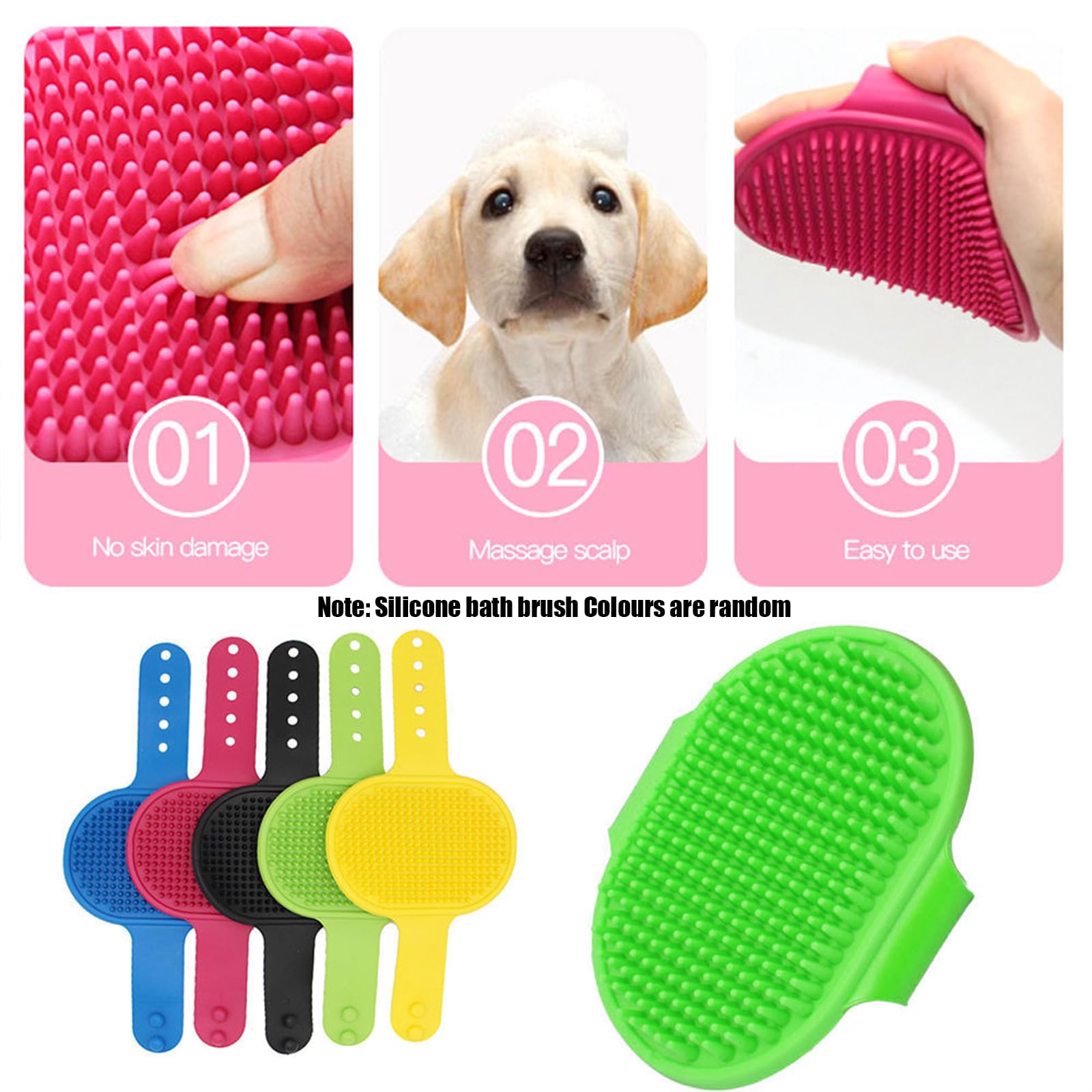 MSMUOEZ Adjustable Multifunctional Anti-Bite Shower net Bag,Cat Grooming Mesh Bag, Cat Bathing Bag,Cat Bath Brush and Pet Finger Toothbrush (B-Grey)