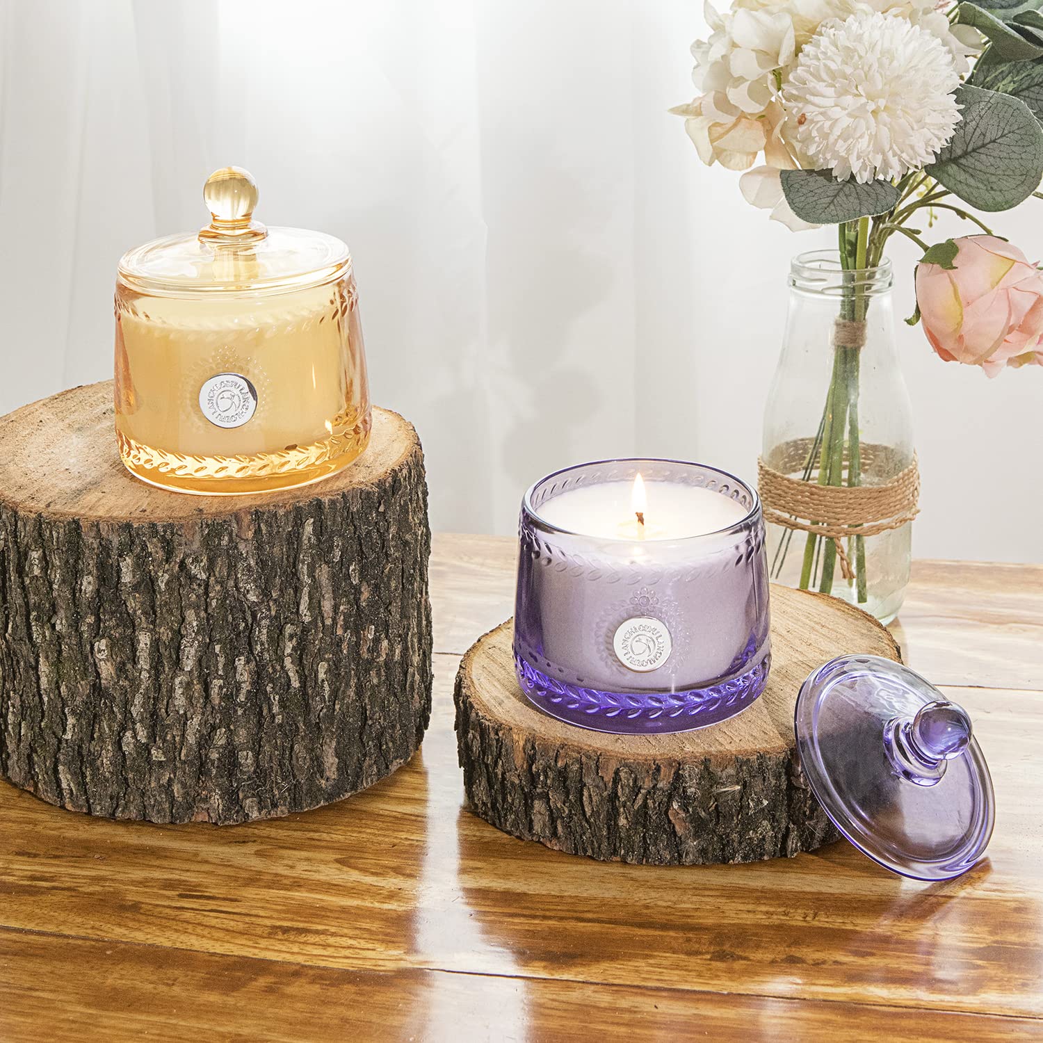 Chloefu LAN Sage Candle for House Energy Cleansing and Chakra Healing-Relaxing Soy Scented Candles Gift for Women Long Lasting Glass Jar Candle Stress Relief,55 Hour Burn Time