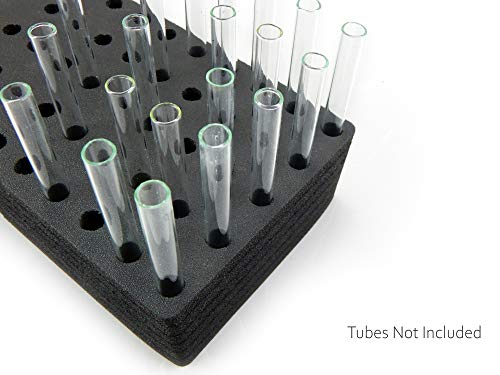 Polar Whale Test Tube Rack Black Foam Storage Rack Organizer Stand Transport Holds 50 Tubes Fits up to 10mm Diameter