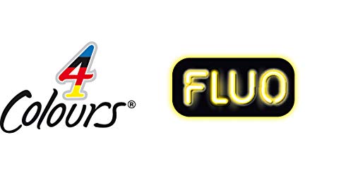 BIC 4 Colours Fluo Ballpoint Pen Black, Blue, Red and Fluorescent Yellow Ink Colours 1 Pack