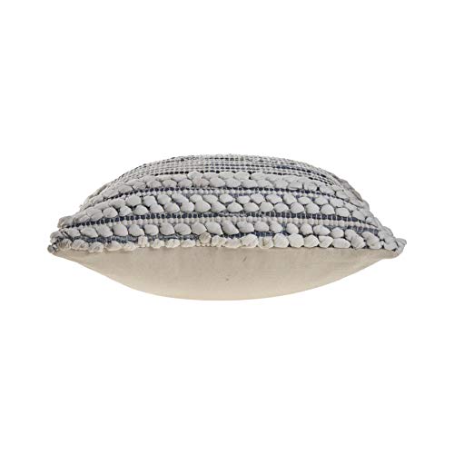 LR Home - LR07435-BLOIIPL Bold Textured Navy Throw Pillow Area Rug, 18" x 18", Blue/Ivory