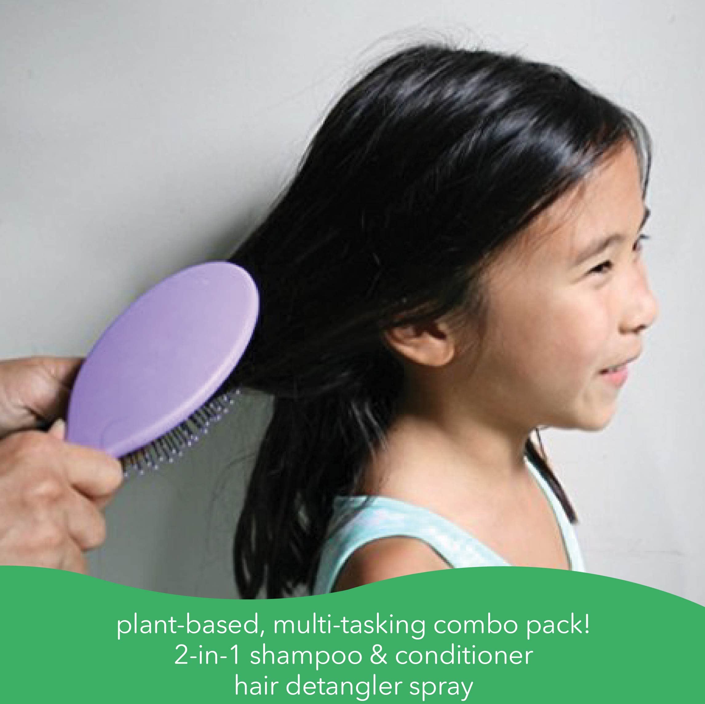 Fresh Monster Hair Detangler Spray & 2-in-1 Shampoo & Conditioner, Coconut, Toxin-Free, Hypoallergenic & Natural (8.5 oz each)