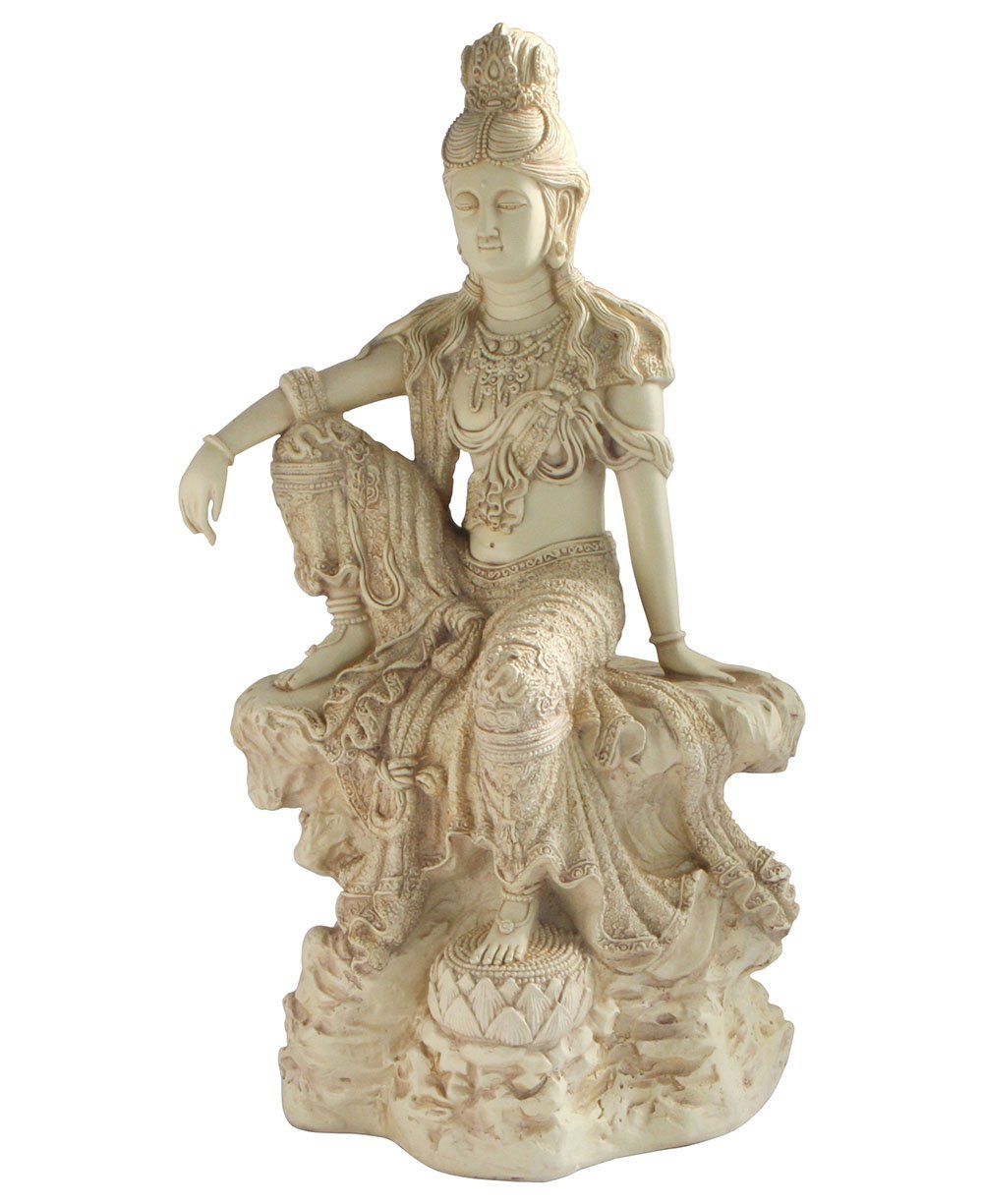 Ancient Treasures Royal Ease Kuan-Yin, Stone Finish, Large