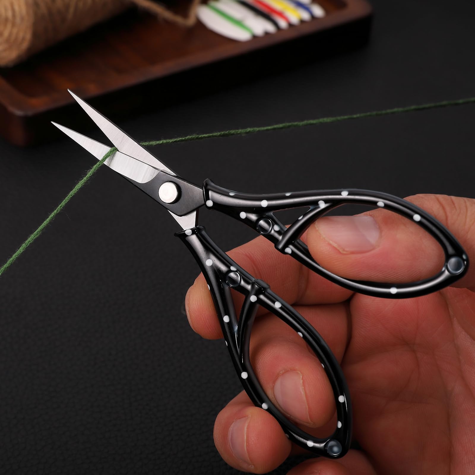 YOUGUOM Precision Embroidery Scissors Pointed Tip Detail Shears for Needlework DIY Craft Thread Paper Cutting Sewing Snips with Protective Cover