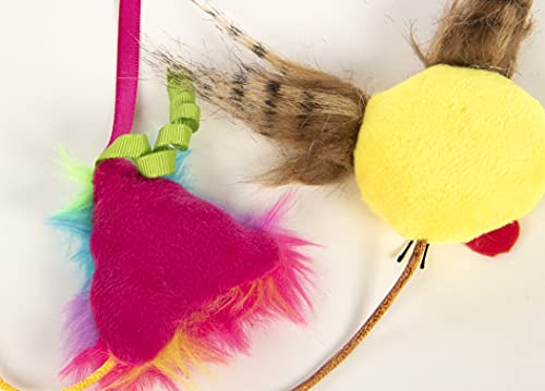 SmartyKat (2 Count Mouse Moods Emoji Wink Face & Rainbow Poop Plush Catnip Cat Toys - Multi Color, 2 Count