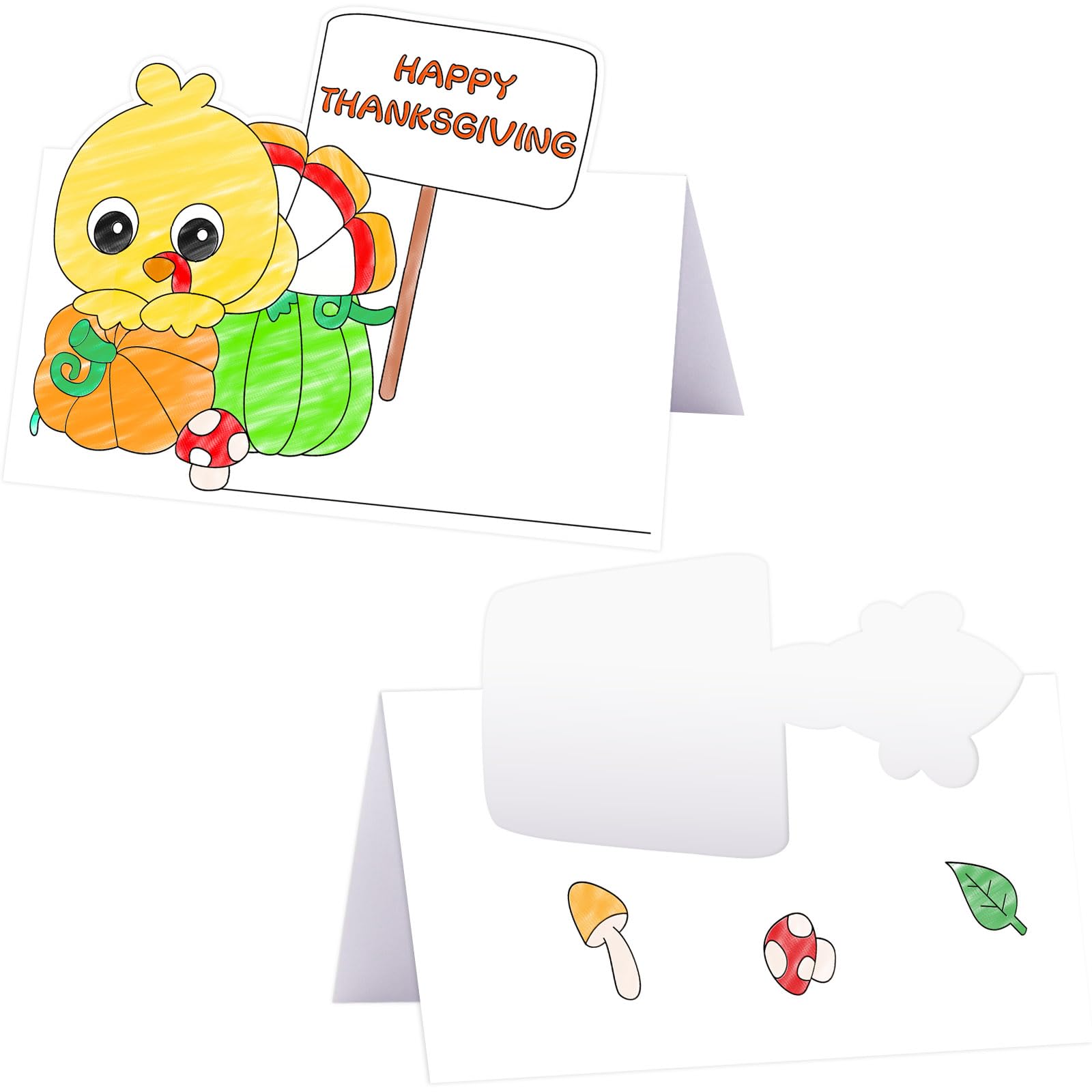 Thanksgiving Place Cards Crafts Table Settings 120PCS Color Your Own Cards Thanksgiving Crafts for Kids Table Name Place Card Fall Harvest
