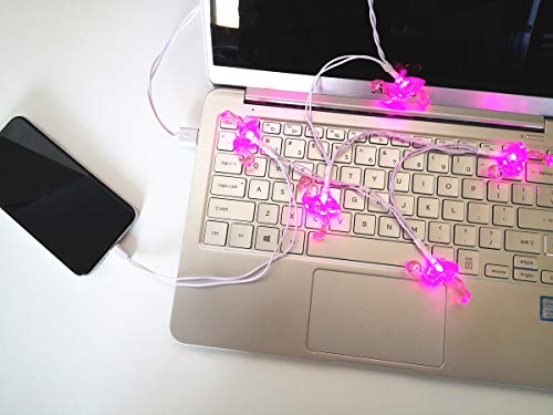 YAGE Tale Pink Flamingo USB Christmas Light Phone Charger Cord Designed for Women 50inch 8LED Compatible with Phone 11,11Pro,11Pro Max,12,12Pro,12Pro Max,13,13Pro,13Pro Max,14,14Pro,14Pro Max etc