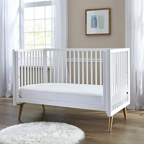 Crib Mattress Protector, Baby Mattress Protector | Crib Waterproof Mattress Cover | Breathable Zippered Toddler Mattress Protector (White, 52β x 28β)