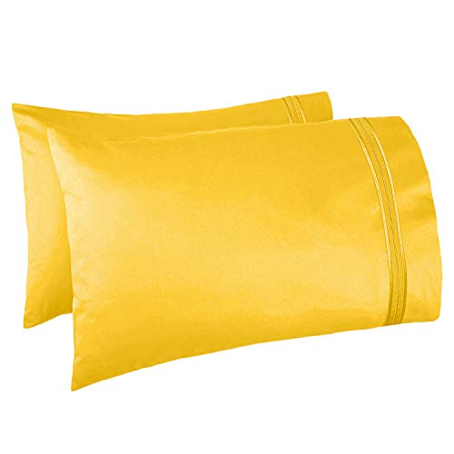 Clara Clark Supreme 1500 Collection 4pc Bed Sheet Set - King Size, Yellow