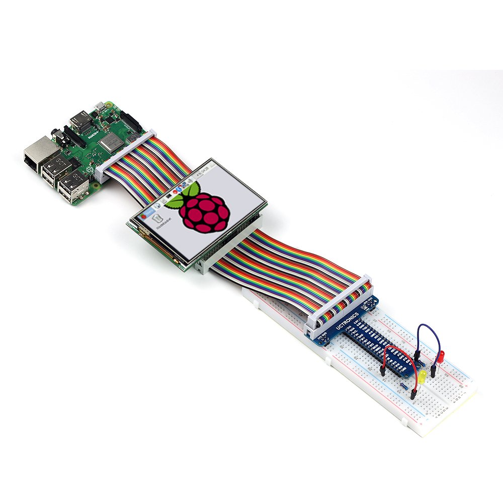 UCTRONICS GPIO Breakout Kit for Raspberry Pi Pico- Assembled Pi T- Type Breakout + 830 Tie Points Solderless Breadboard + 40 Pin Male - Female - Male Rainbow Ribbon Cable + 65pcs Jump Wires