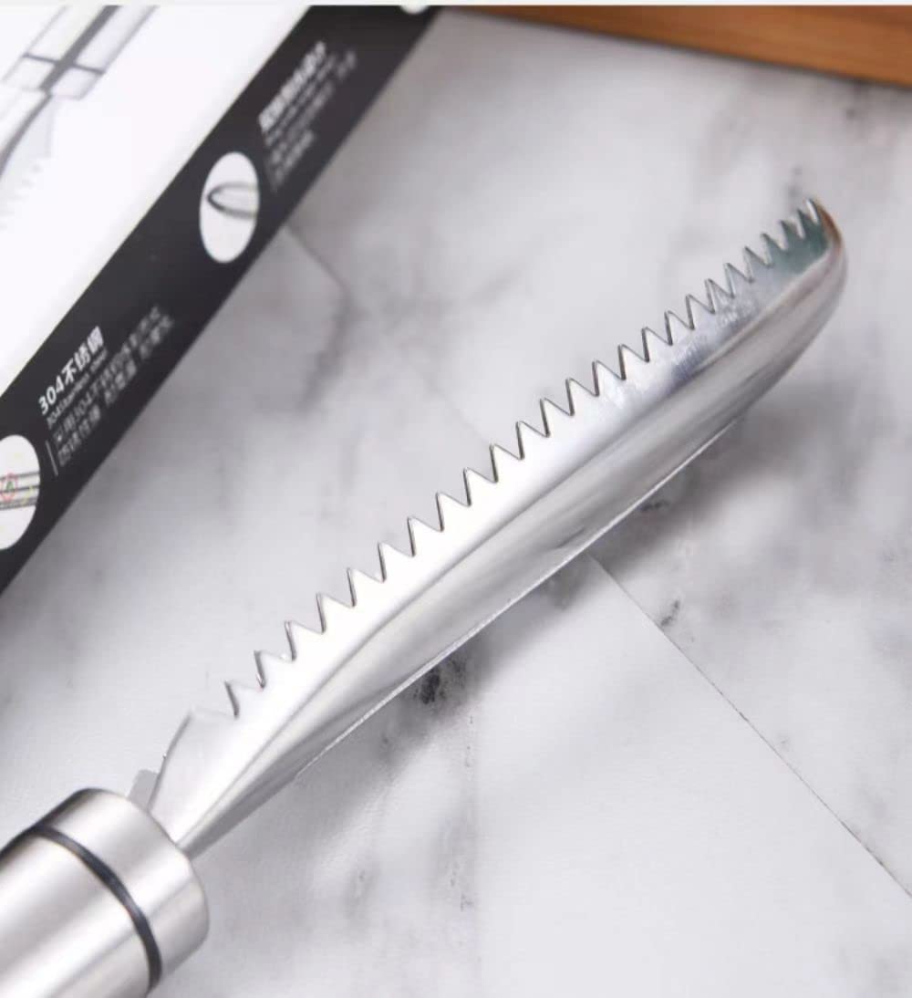 304 Stainless Steel Fish Scale Remover - Saw Teeth Descaler Tool - Easy Scaling Fish Scraper - Suitable for All Fish Types - Perfect for Chefs and Home Cooks
