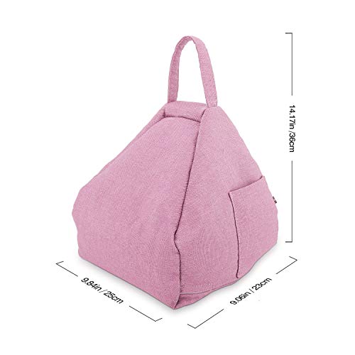 MoKo Tablet Pillow Stand, Lap Pillow Bed Sofa Soft Cushion Holder Xmas Gift for Phones Tablets Up to 11", Fit iPad 10th, iPad Pro 11 2022, iPad Mini 6, iPad Air 4/3, Tab S6/S7 11" - Pink