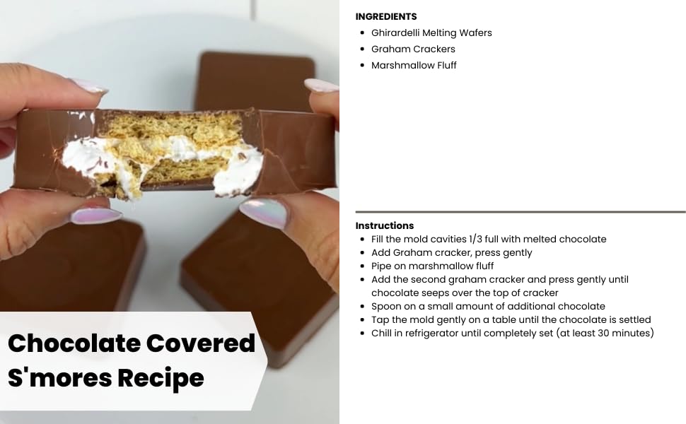 4 Cavity S'mores Mold For Chocolate-Covered Cookies
