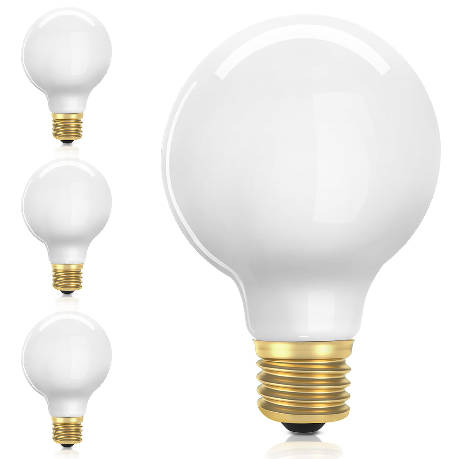 CRIRY G25 Dimmable LED Globe Light Bulbs 60 Watt Equiv, 6W 5000K Daylight Bathroom Vanity Light Bulbs, G80 Large Edison Round LED Light Bulbs for Sputnik Chandelier 800LM CRI85, E26 Base, 8Packs