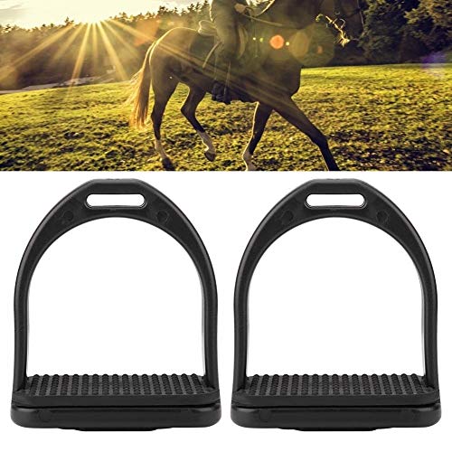 Maxmartt 1 Pair Black High Strength Horse Stirrup Durable Quality Plastic Riding Stirrups (S)