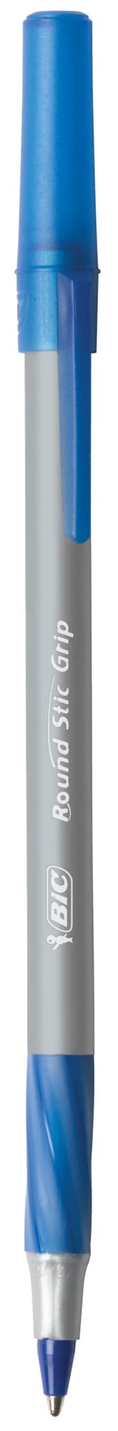 BIC GSFG11-Blu Round Stic Grip Xtra Comfort Ball Pen, Fine Point (0.8mm), Blue, 12-Count