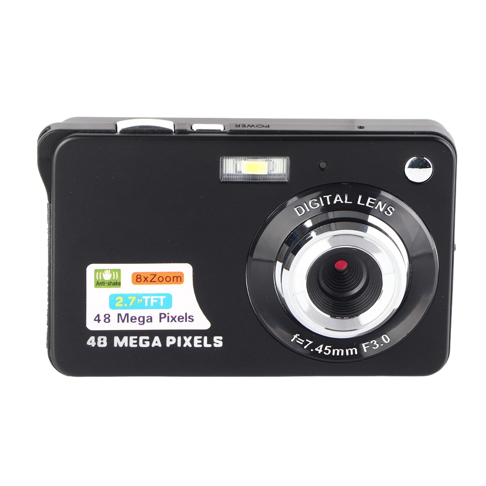 4K Digital Camera, 48 MP Camera with 2.7in LCD Screen, 8X Digital Zoom Compact Camera, Built in Fill Light, 550mAh Battery, for Adult Seniors Kids