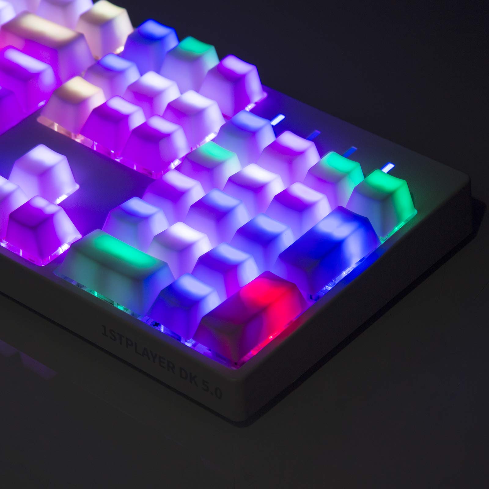 Petforu POM Jelly Keycaps Doubleshot Translucent OEM Profile for 6187104108 Keys PC Gaming Mechanical Keyboards (White)