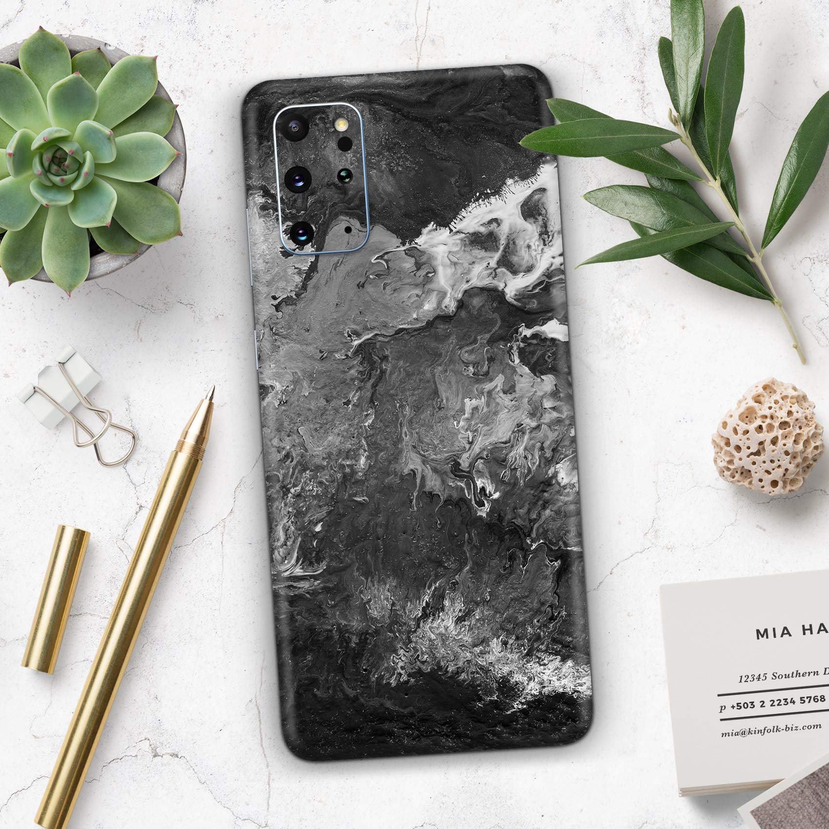 DesignSkinz Liquid Abstract Paint V56 Protective Vinyl Decal Wrap Skin Cover Compatible with The Samsung Galaxy S20 (Screen Trim & Back Glass Skin)