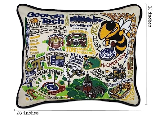 Catstudio Georgia Tech Collegiate Embroidered Decorative Throw Pillow