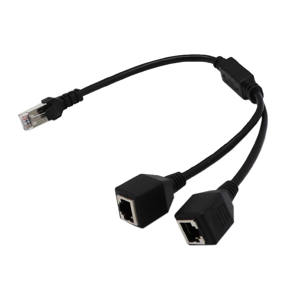 PDEEY RJ45 Ethernet Splitter Cable Connector 1 Male to 2 Female LAN Port Support Cat7 Cat6 Internet Cable with High Speed Network