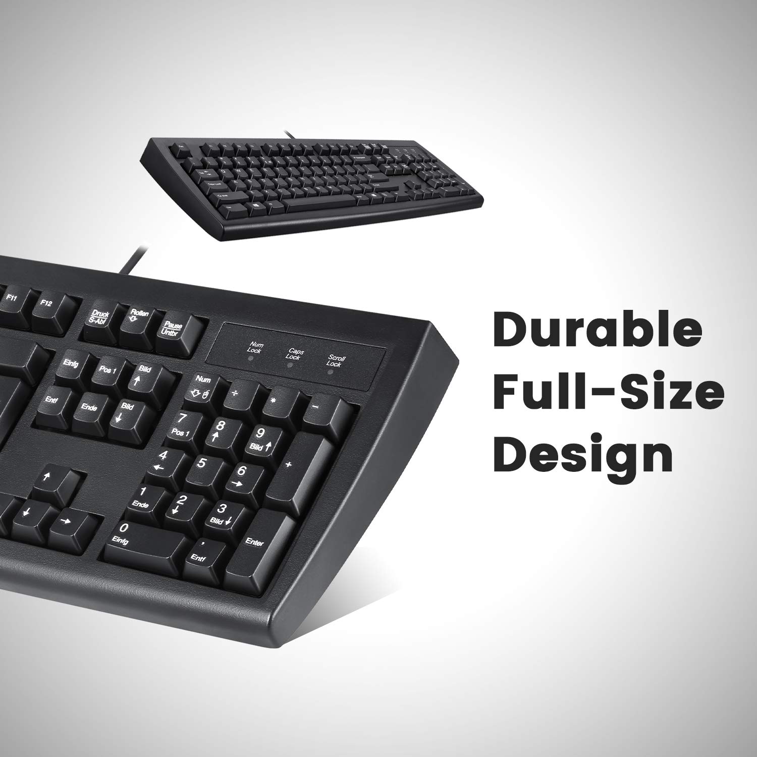 Perixx Periboard-107 Wired PS2 Full Size Keyboard, US English Layout