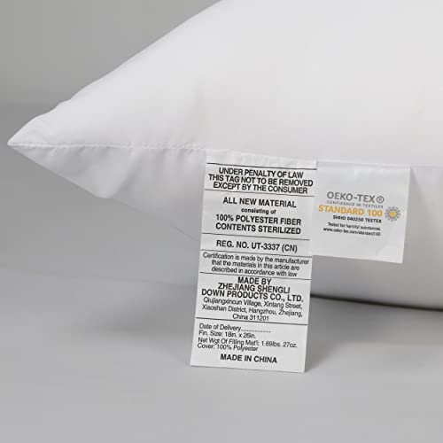 Acrafsman Down Alternative Pillows,Bed Pillows for Sleeper,Hotel Collection Pillows,Standard Pillows,18x26inches,White,Set of 1