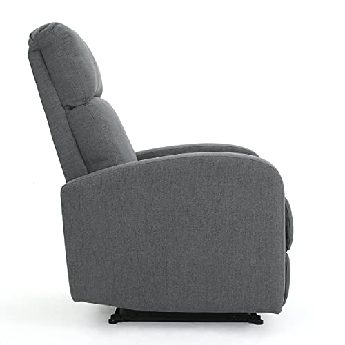Christopher Knight Home Gaius Classic Fabric Recliner, Charcoal / Black