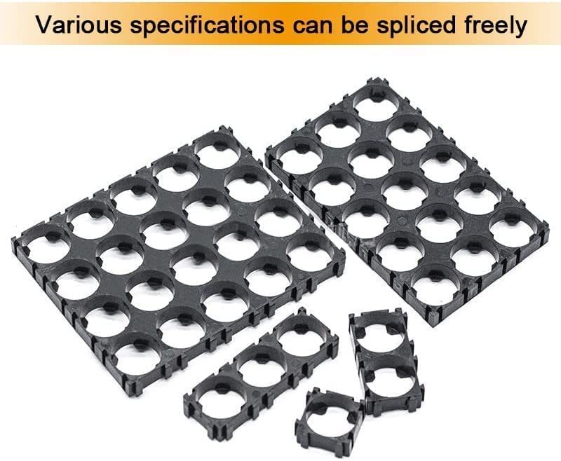Bettomshin 50Pcs 21700 Lithium Battery Holder, Lithium Cell Spacer Triple Battery Holder Bracket Battery Pack Bracket for DIY Fixed Battery 21.7mm Hole Dia
