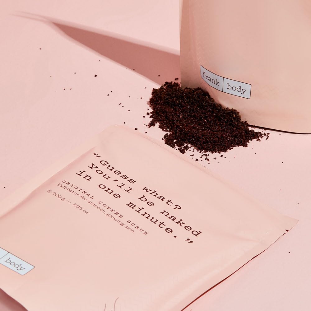 Frank Body Original Coffee Scrub, 7.05oz | Natural & Cruelty Free Exfoliating Body Scrub | Hydrating Vegan Scrub Skin Care For Stretch Marks, Acne, Cellulite | 1ct