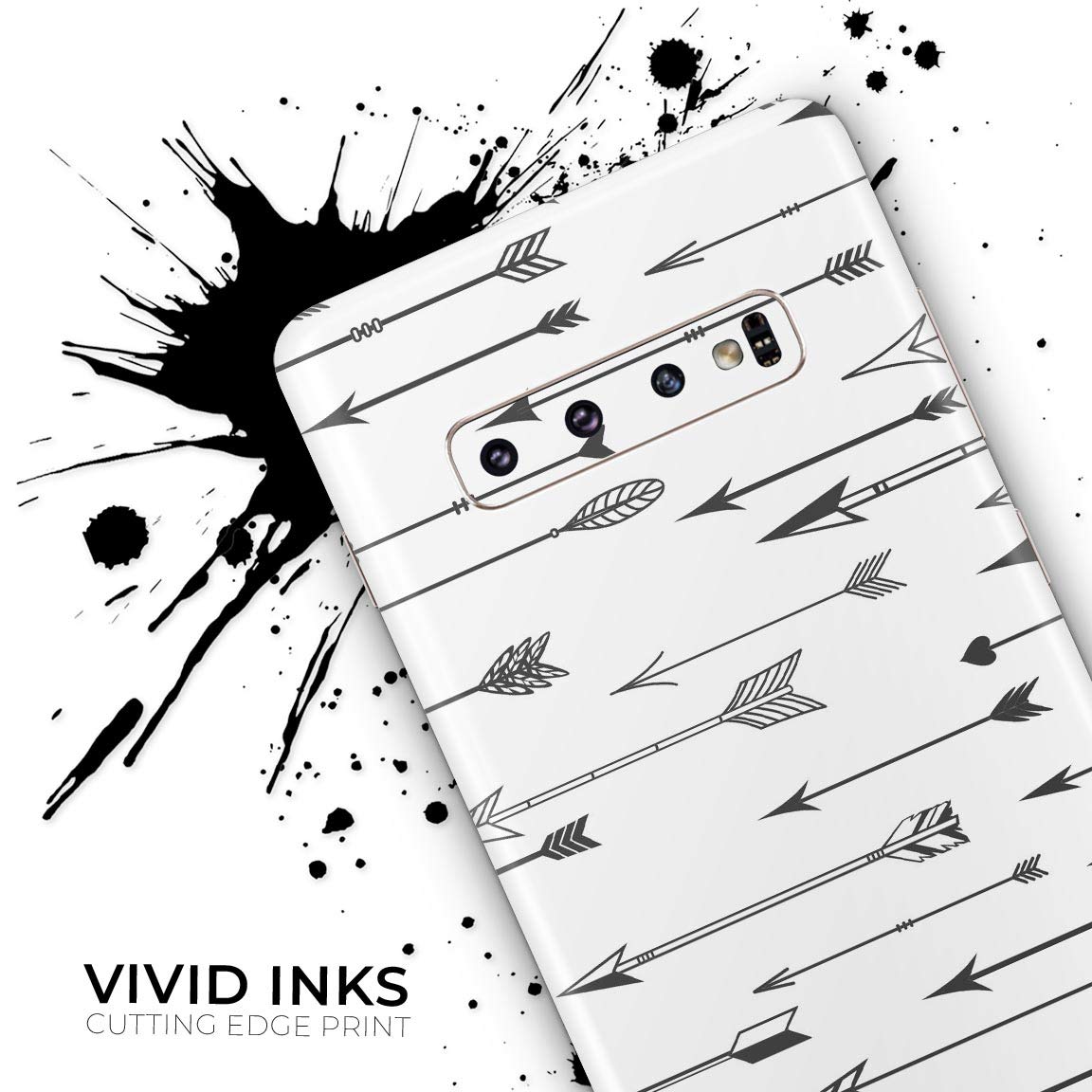 DesignSkinz Vector Black Arrows Protective Vinyl Decal Wrap Skin Cover Compatible with The Samsung Galaxy S20 (Screen Trim & Back Glass Skin)